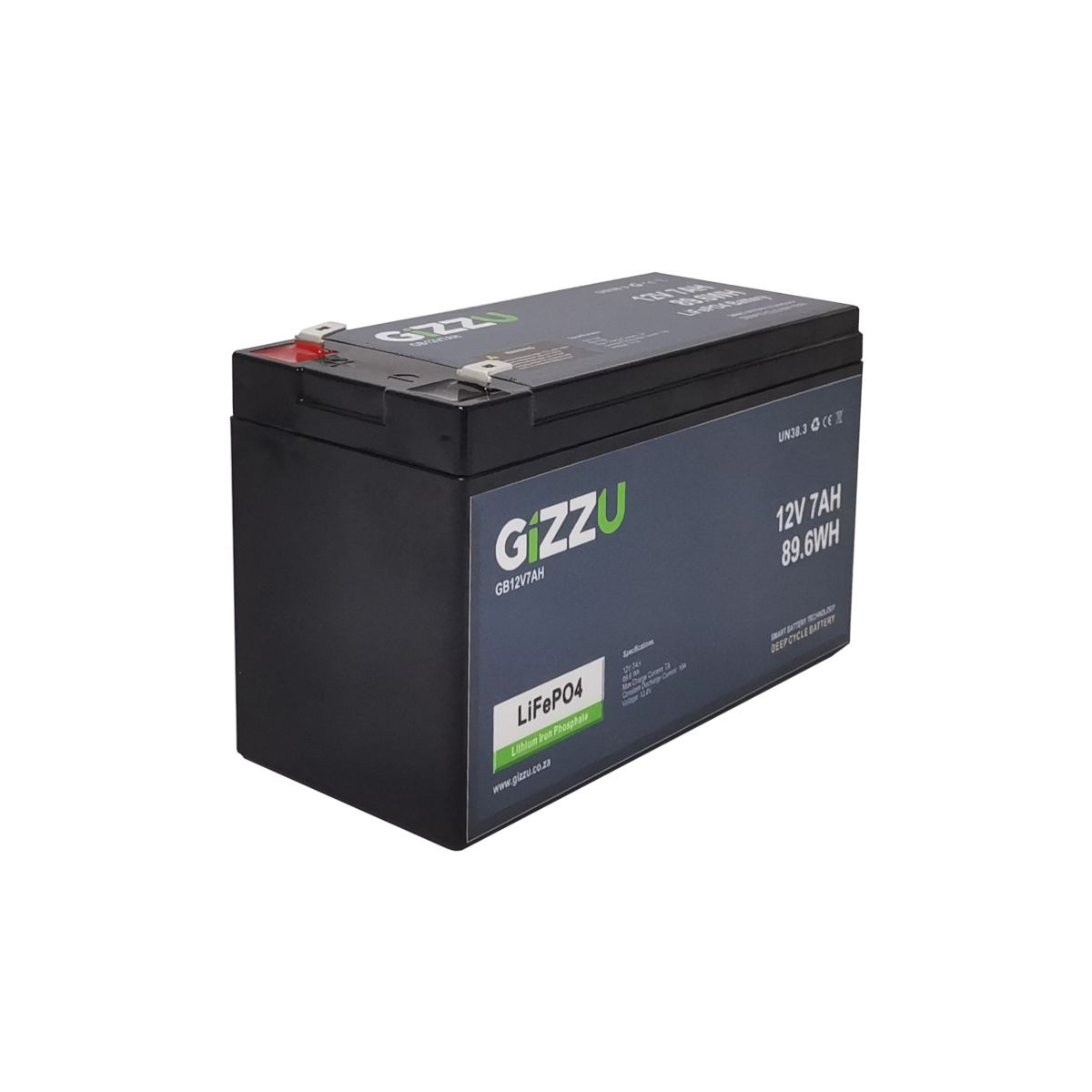 Gizzu 12V 7Ah Lithium-Iron Phosphate (LiFePO4) Gate Battery - Tachyon Tech